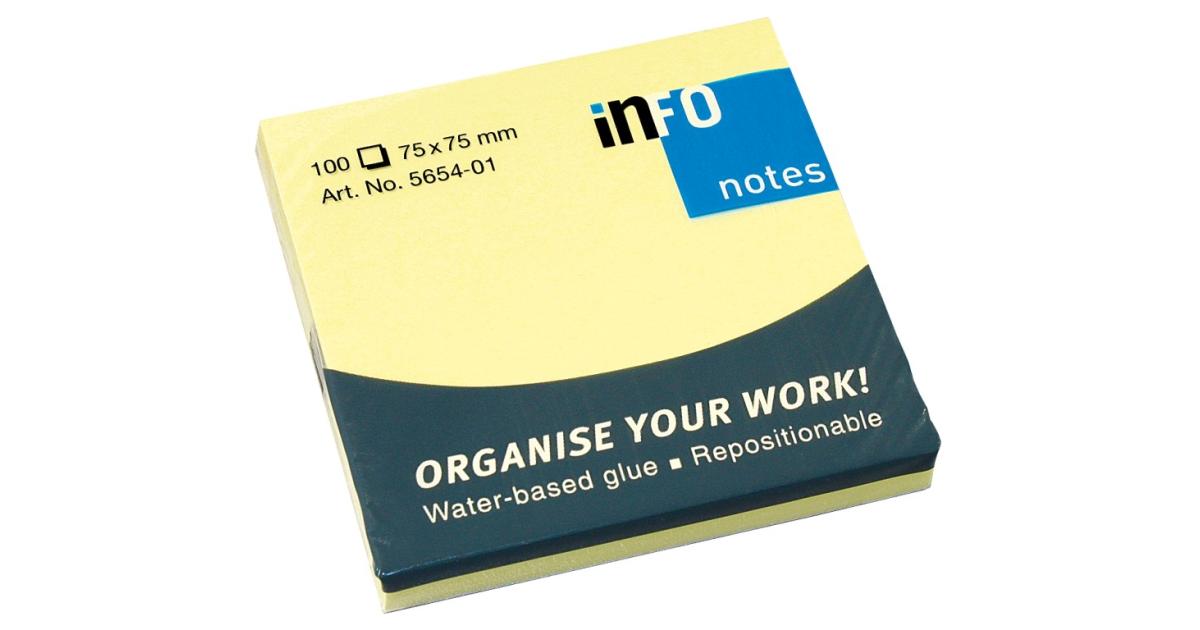 Info Sticky Notes 3*3 Yellow | 5654-01 | Mkateb.com