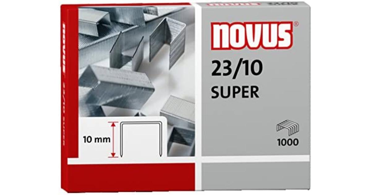 Novus 23/10 Super Staples - Pack of 1000 | 23/10n | Mkateb.com