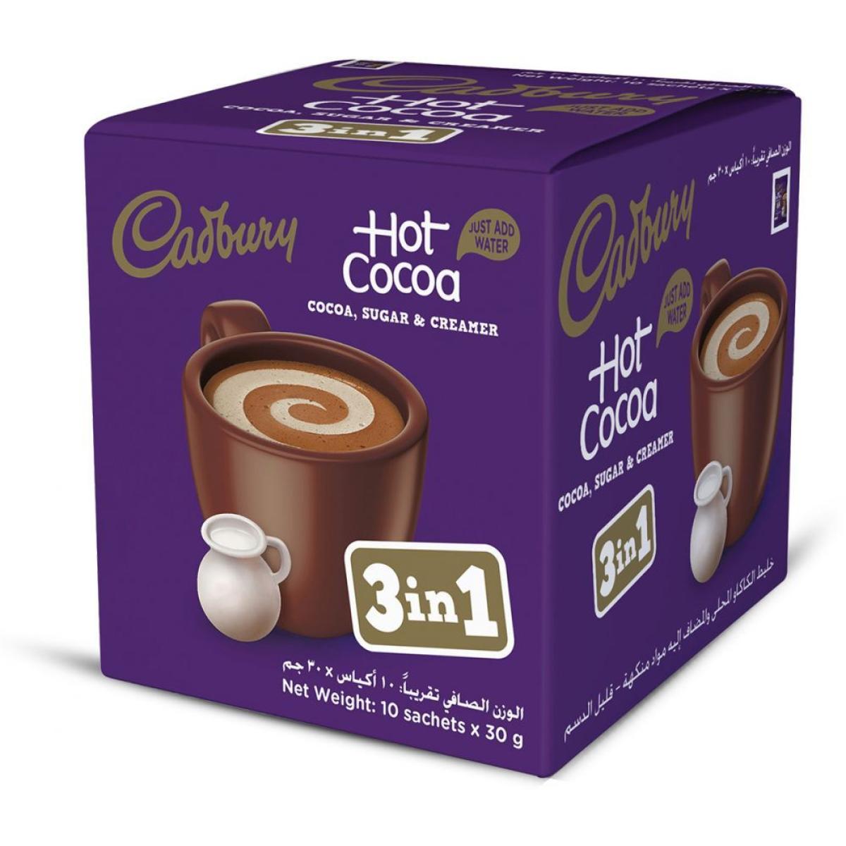 Cadbury Hot Cocoa Powder 3in1, Pack of 10 | Cadbury | Mkateb.com