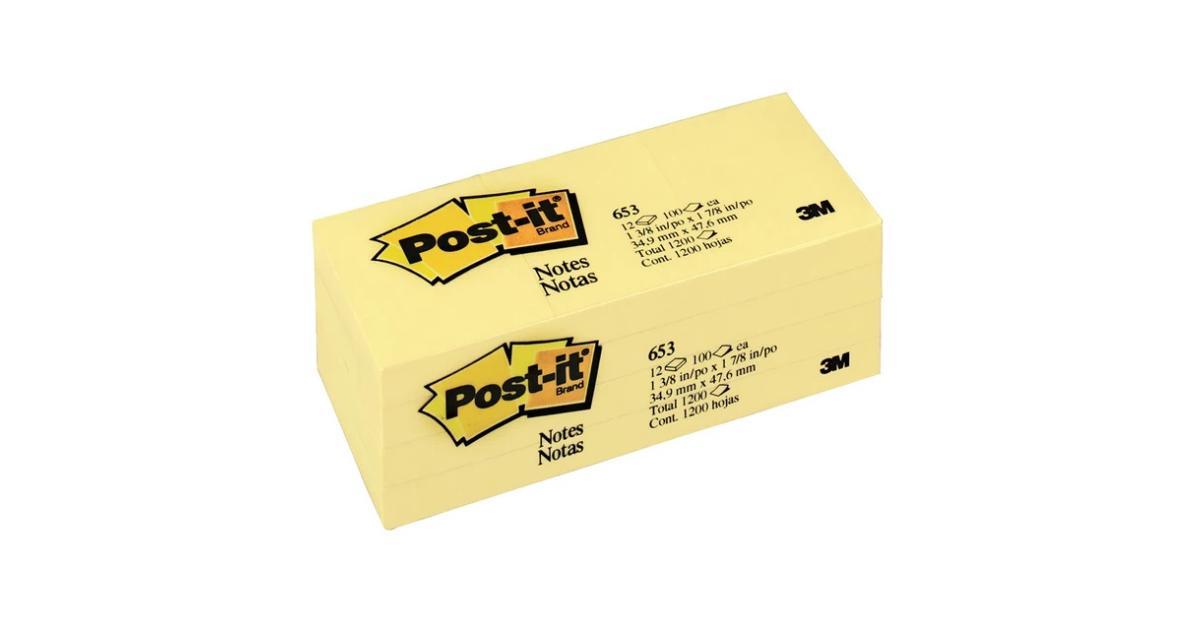 Post-It Notes Yellow 12 Pads | 653 | Mkateb.com