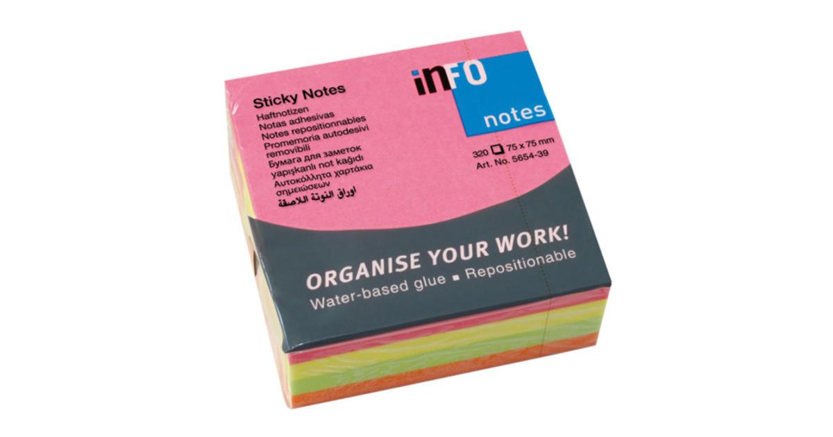 Info Sticky Notes colored 3*3 320 Sheets | 3713 | Mkateb.com