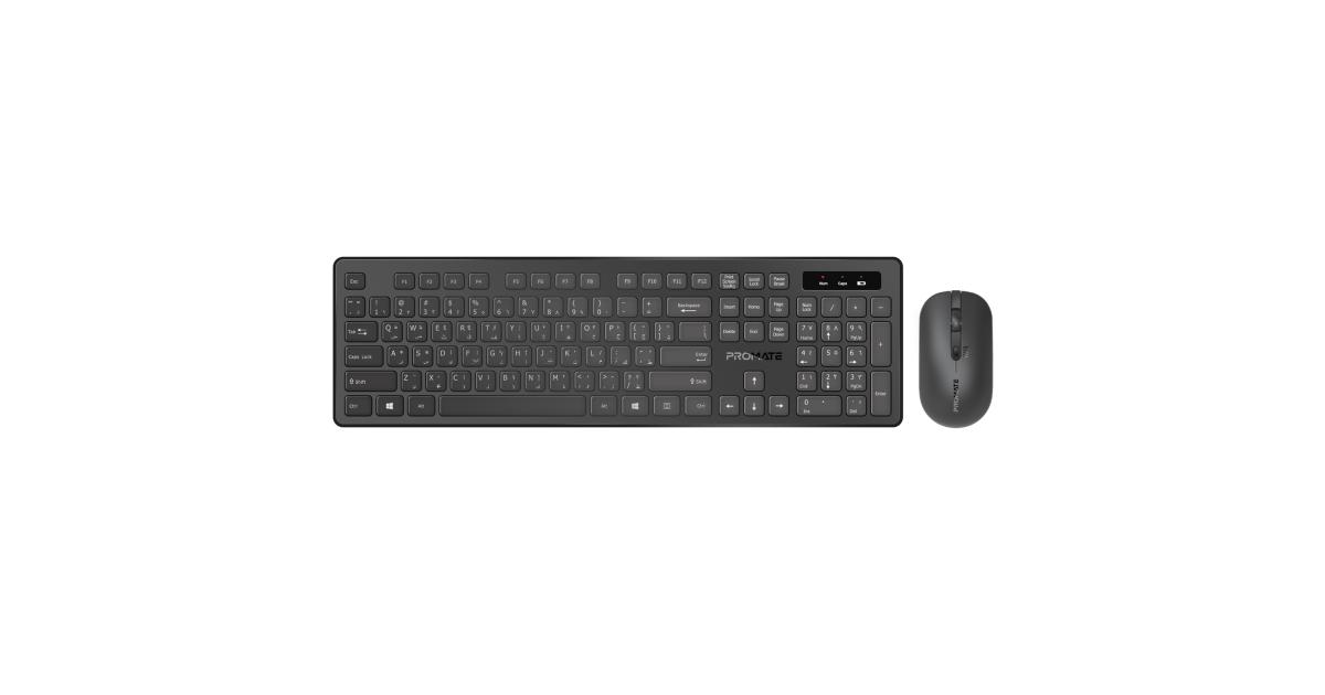 Promate ProCombo-13 Wireless Keyboard and Mouse Combo with Adjustable ...