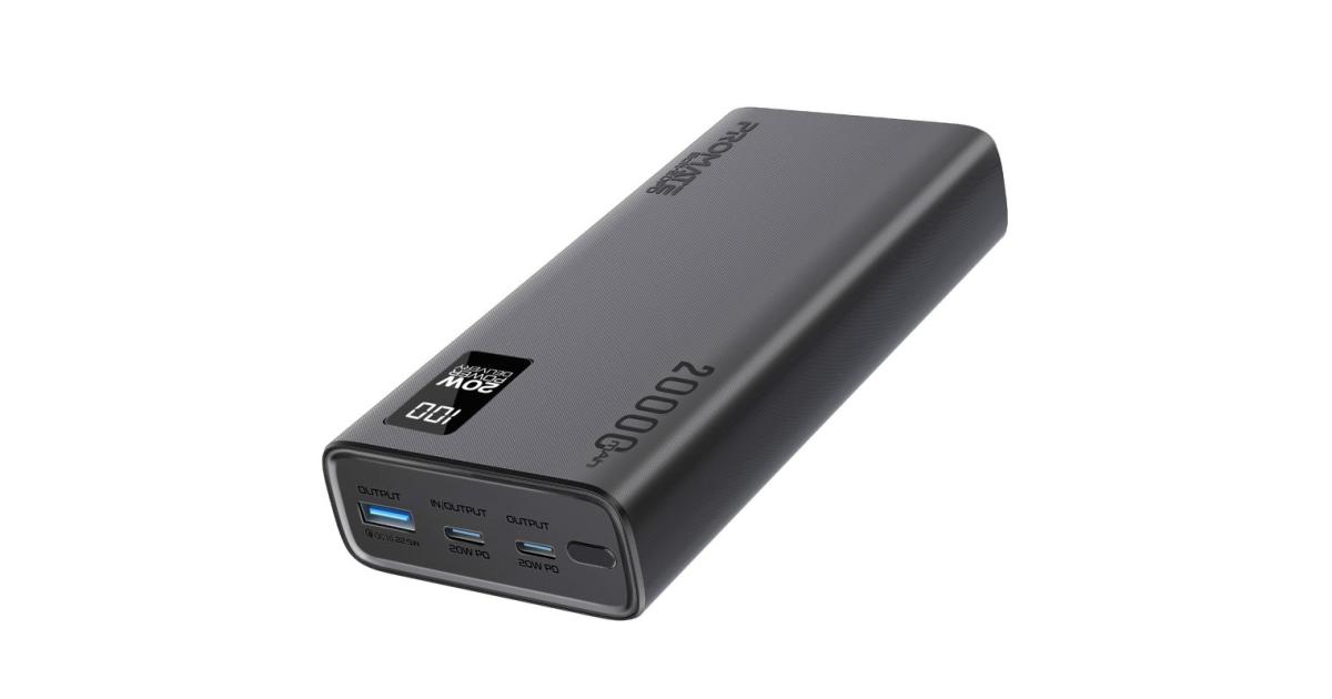 Promate Bolt-20PD, Power Bank 20000mAh, Ultra-Slim Portable Charger ...