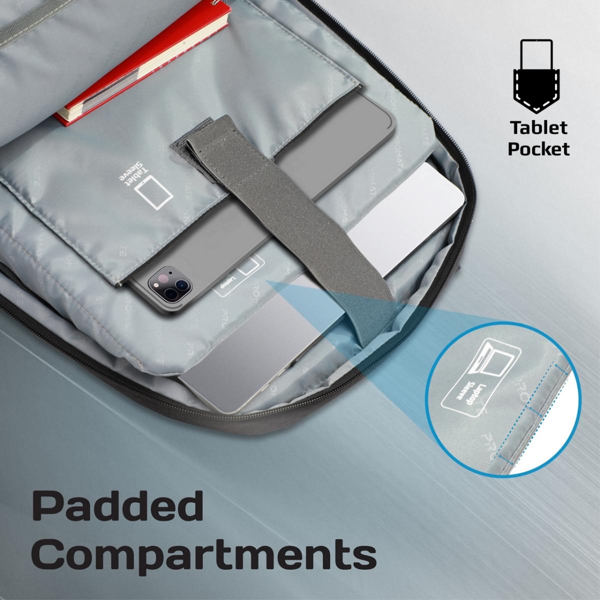 Promate Satchel-BP 15.6-Inch Laptop Backpack, Shoulder Backpack with ...