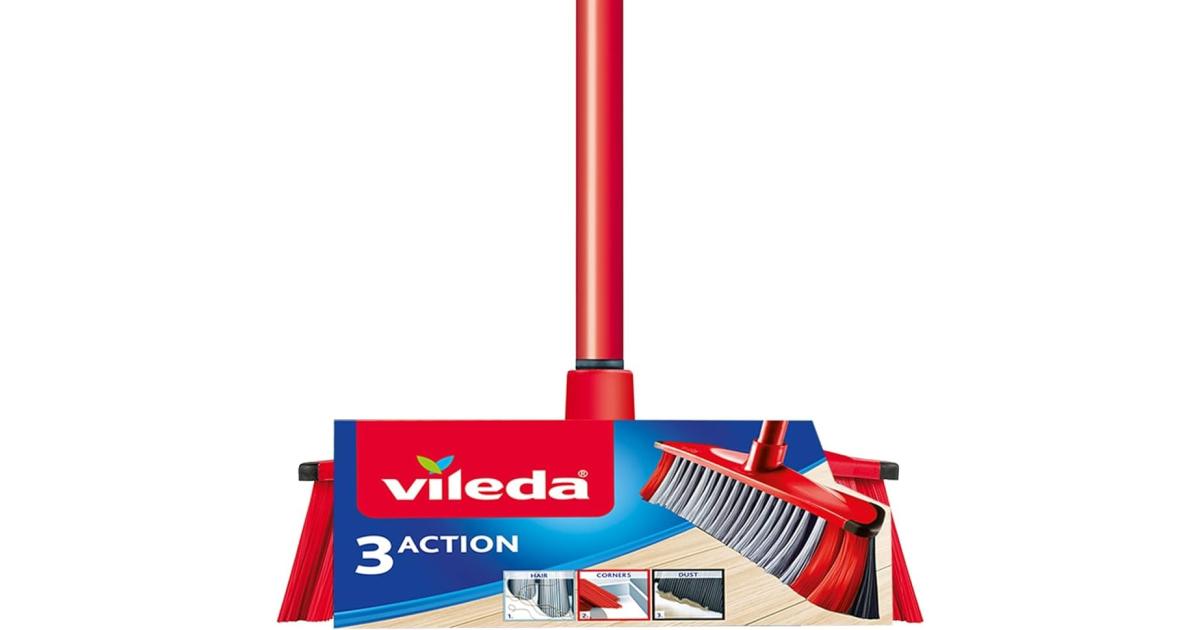 Vileda 3 Action Broom with Stick | Vbs1 | Mkateb.com